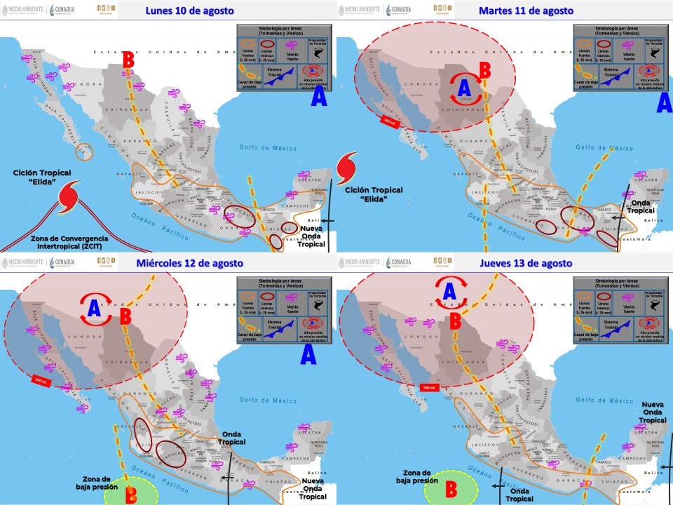Canal de baja presión originará intervalos de chubascos durante la semana en regiones de San ...